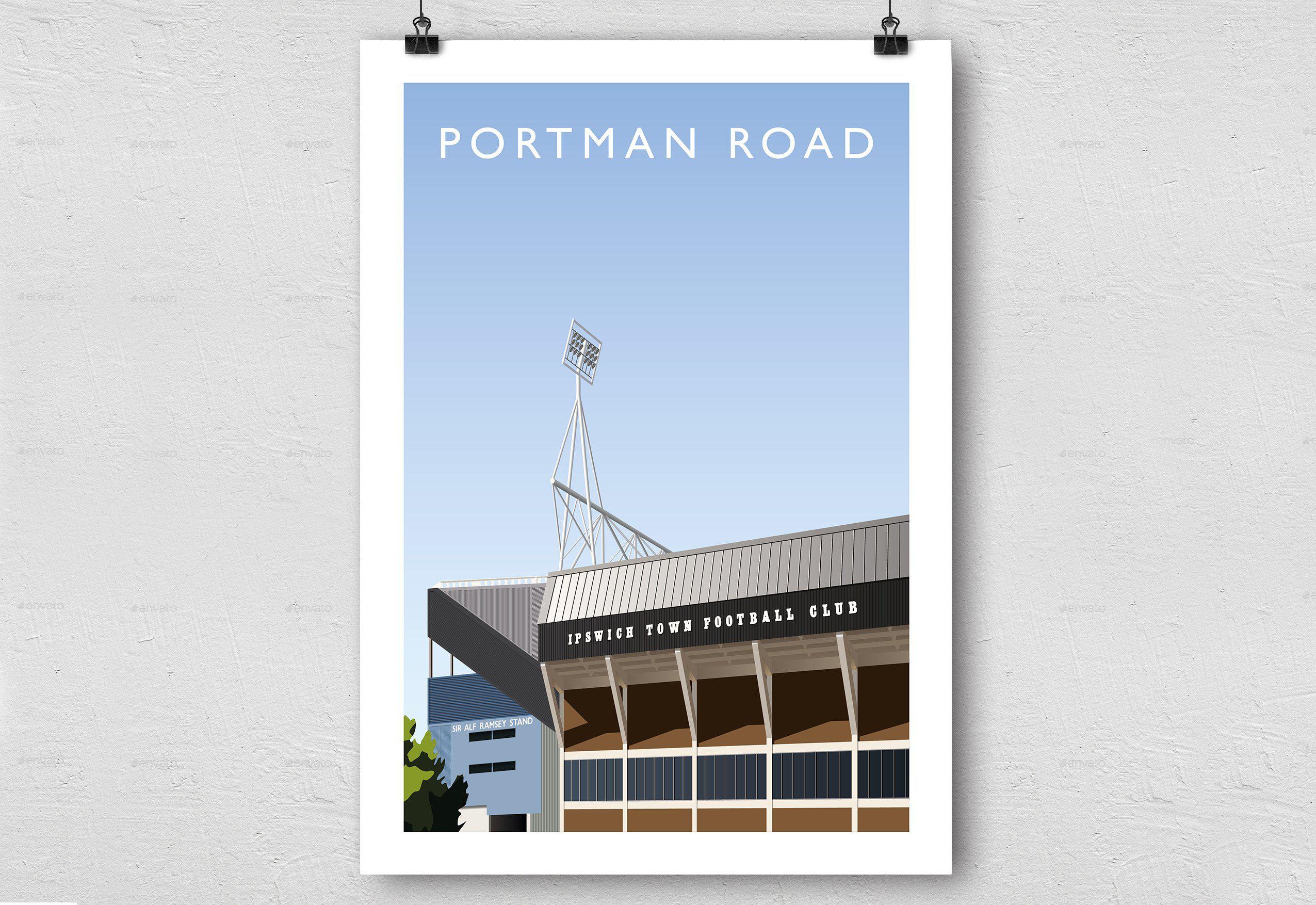 Portman Road Illustrated Poster – The Terrace Store